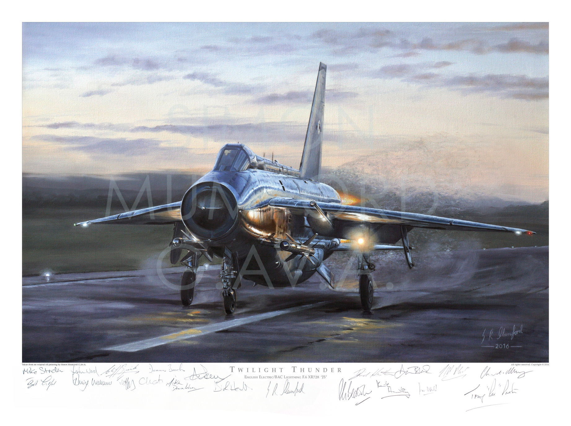 TWILIGHT THUNDER PRINT | Simon Mumford Aviation Art